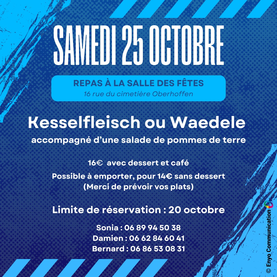 Repas Kesselfleisch ou Waedele du FC Oberhoffen/s/Moder – Nord Alsace Foot